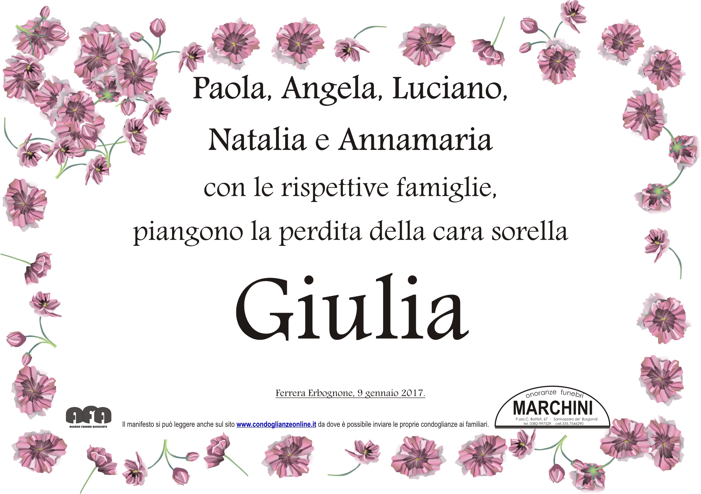 Condoglianzeonline.it il portale dedicato ai necrologi - CREMASCHINI ...