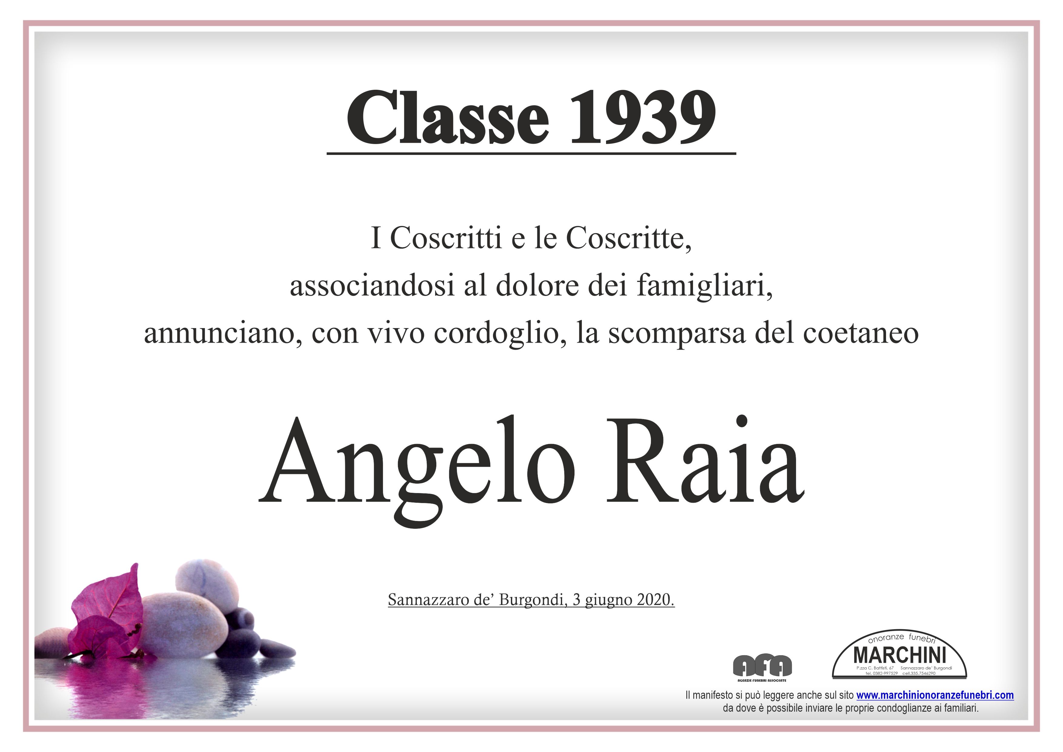 Condoglianzeonline.it il portale dedicato ai necrologi - RAIA ANGELO ...