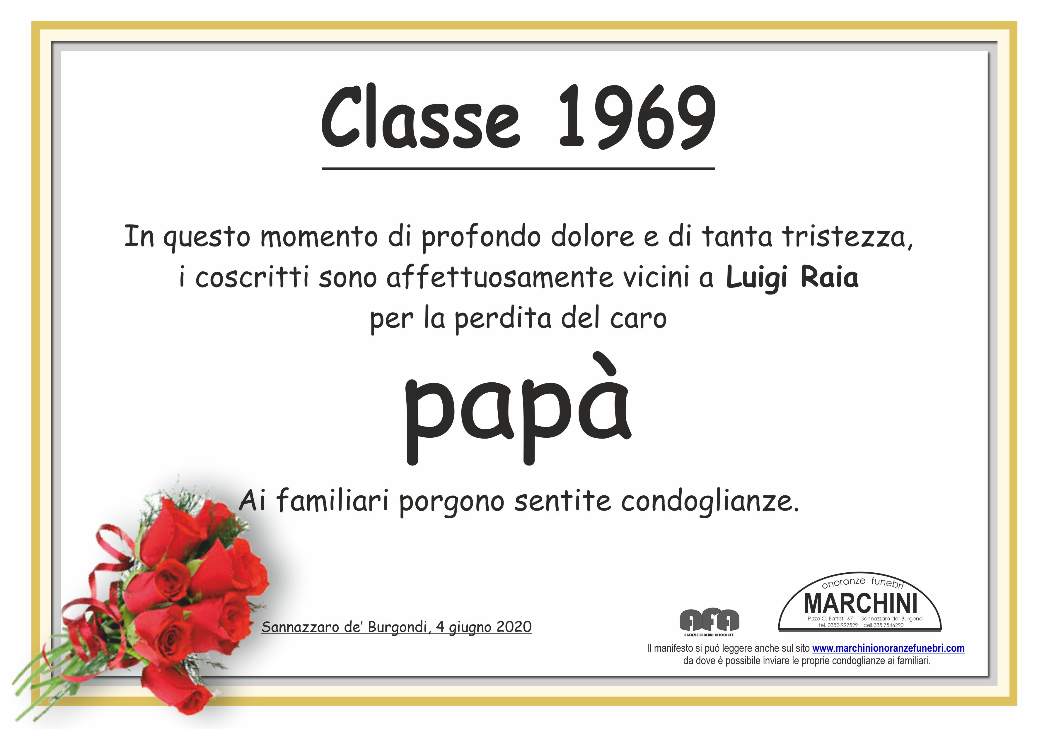 Condoglianzeonline.it il portale dedicato ai necrologi - RAIA ANGELO ...