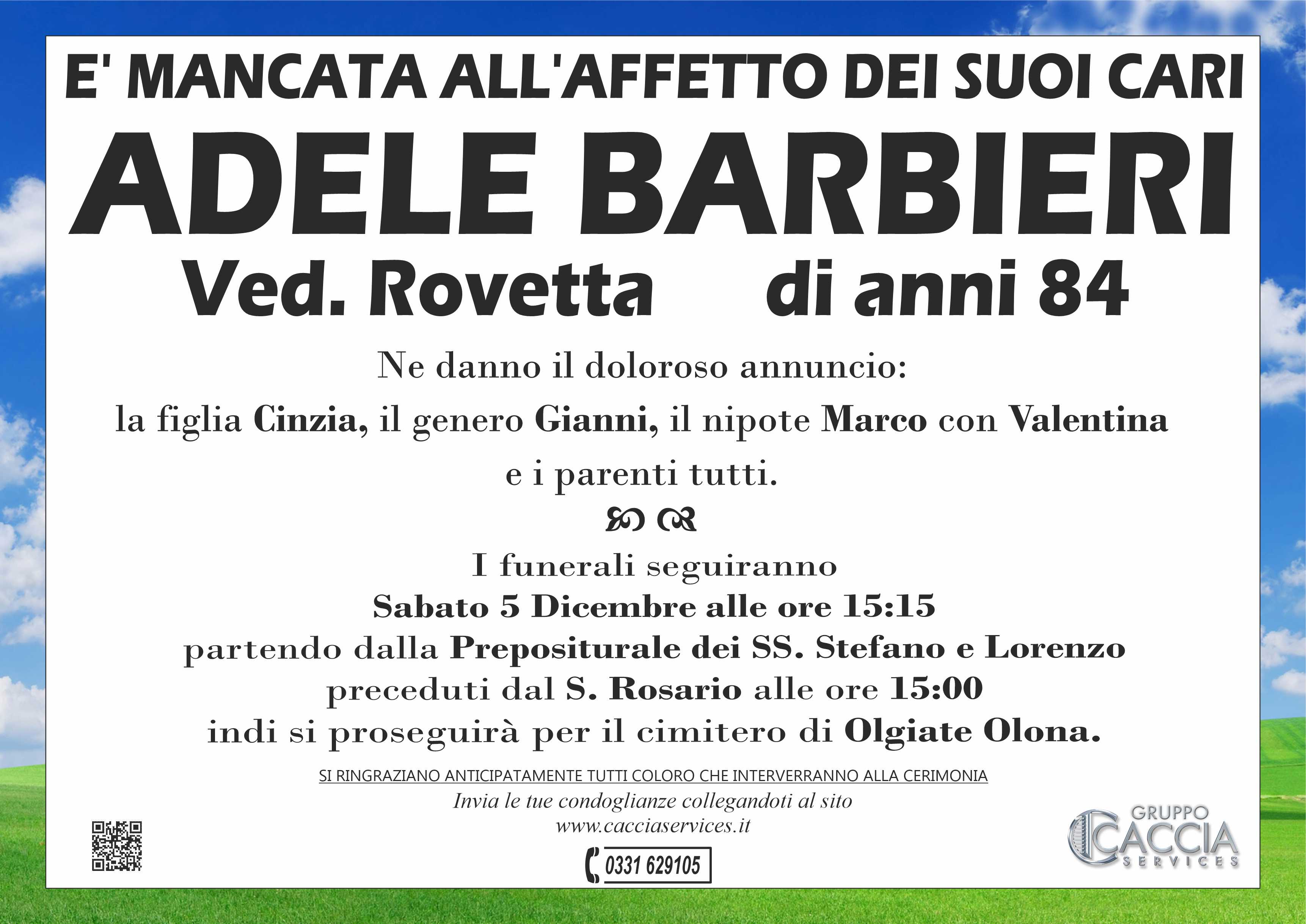Condoglianzeonline.it il portale dedicato ai necrologi - BARBIERI ADELE ...