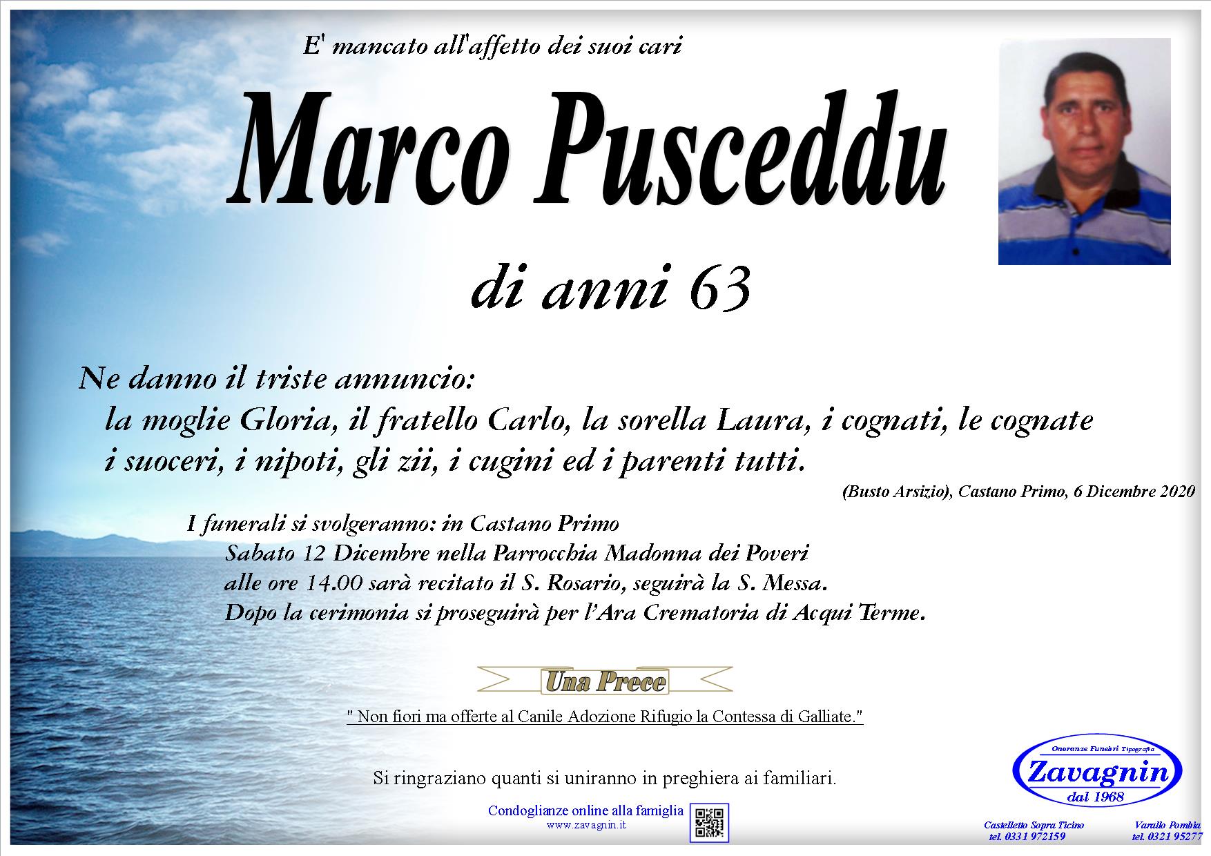 Condoglianzeonline.it il portale dedicato ai necrologi - PUSCEDDU MARCO ...