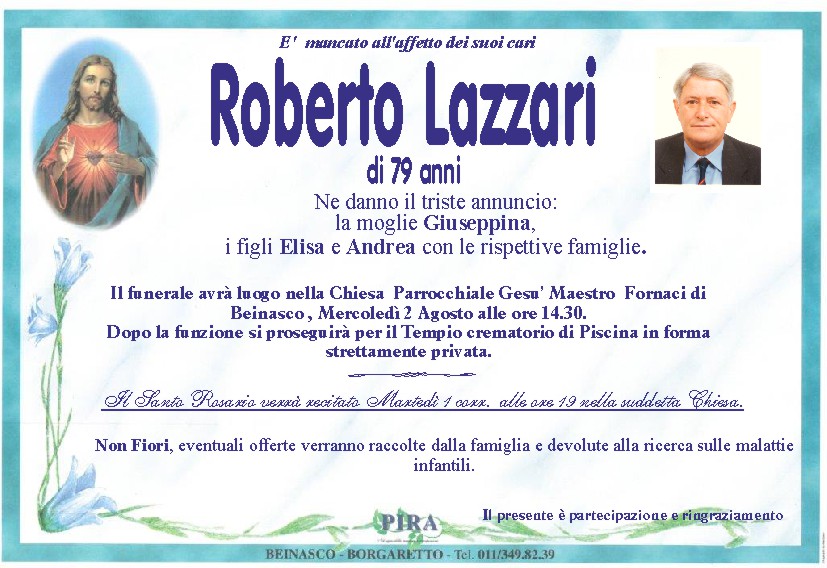 Condoglianzeonline.it il portale dedicato ai necrologi - LAZZARI ...