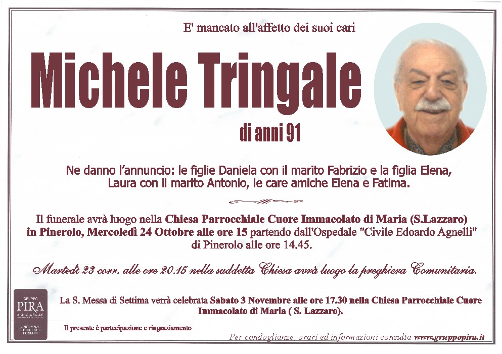 Condoglianzeonline.it il portale dedicato ai necrologi - TRINGALE ...